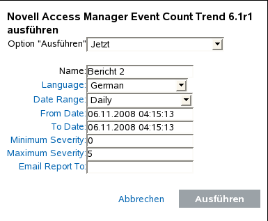 Novell Doc: Benutzerhandbuch für Novell Identity Audit 1.0 - Ausführen ...