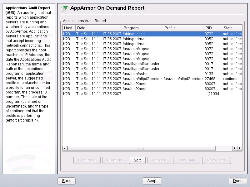 Novell Doc: Novell AppArmor Administration Guide - Configuring Reports