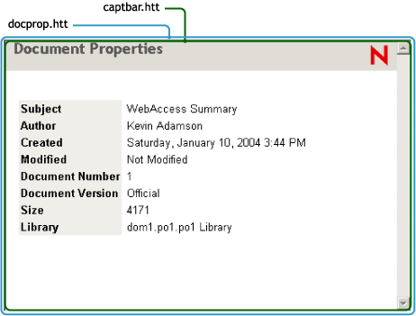 Novell Doc: GroupWise SDK: WebAccess Customization - Modifying the Document Management Windows ...