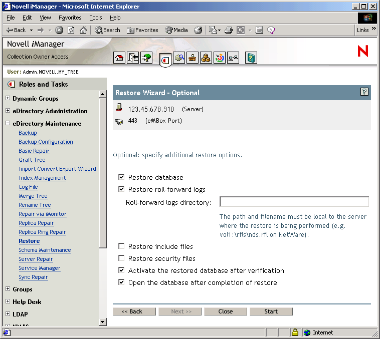 Novell Documentation: Novell eDirectory 8.7.3 - Using Novell iManager ...