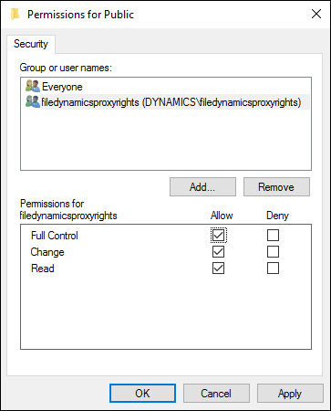 Creating DFS Namespace Permissions - Micro Focus File Dynamics 6.5 Administration Guide