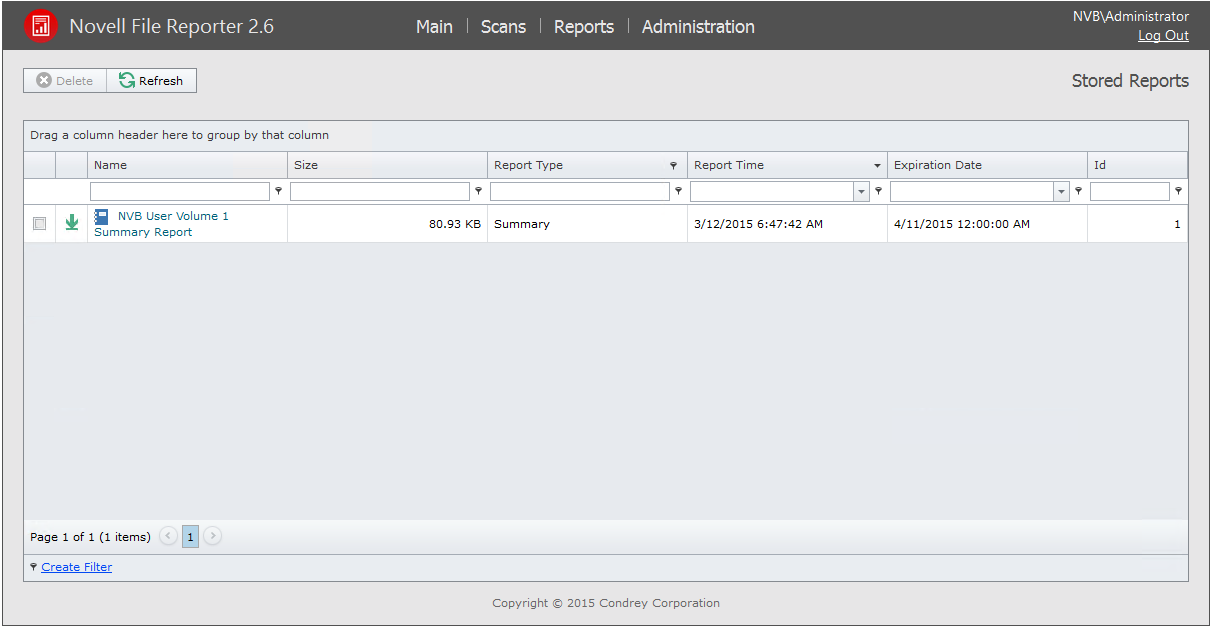 Directory Data Reports - Novell File Reporter 2.6 Administration Guide