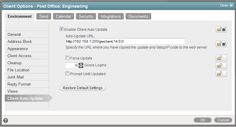 Setting Client Options - GroupWise 2014 R2 Administration Guide