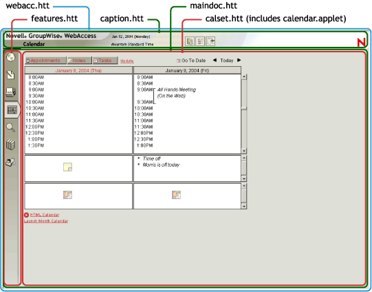 Novell Doc: GroupWise SDK: WebAccess Customization - Modifying the Calendar Windows