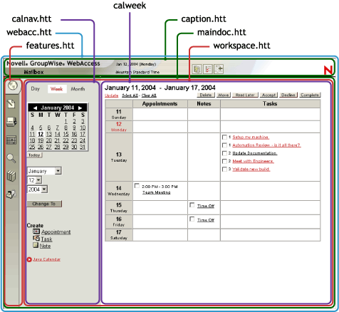 Novell Doc: GroupWise SDK: WebAccess Customization - Modifying the Calendar Windows