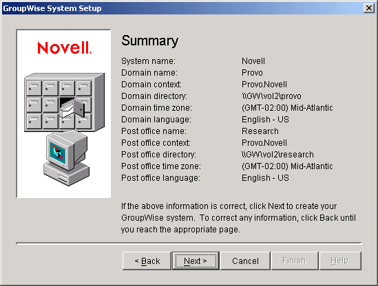Novell Documentation: GroupWise 6.5 - Setting Up a Basic GroupWise System