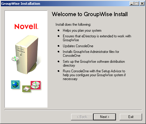 Novell Documentation: GroupWise 6.5 - Setting Up a Basic GroupWise System
