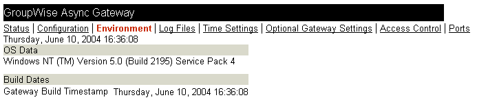 Novell Documentation: GroupWise 6.5 - Using the Async Gateway Web Console