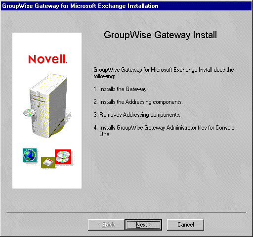 Novell Documentation: GroupWise Gateway - Installing the Exchange Gateway Addressing Components
