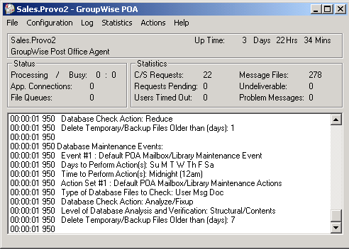 Novell Doc: GroupWise 8 Administration Guide - Using the POA Server Console