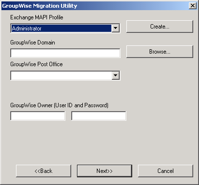 Novell Documentation: GroupWise Gateway - Using the Migration Utility