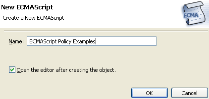 Novell Doc: Policies in Designer 2.1 - Creating an ECMAScript Object