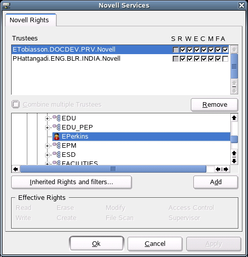 Novell Documentation: Novell Client for Linux - Assigning Rights to ...