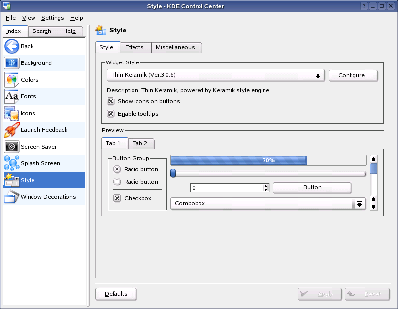 Novell Documentation: Novell Linux Desktop - Appearance & Themes Settings