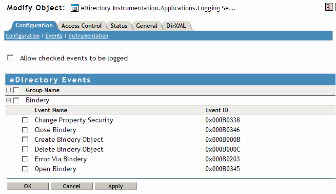 Novell Documentation: Novell Audit 2.0 - Instrumentations