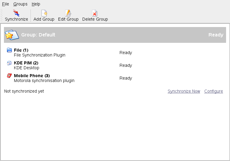 Novell Doc: KDE3 User Guide - Synchronizing Handheld Devices with Kitchensync
