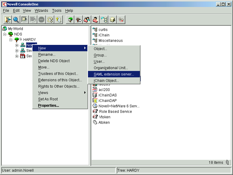 Novell Documentation Saml Extension For Novell Ichain Creating And Configuring The Identity