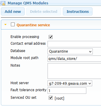 QMS Module Manager - Micro Focus Secure Messaging Gateway Administrator's Guide