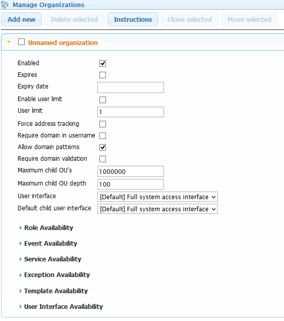 Manage Organizations - Micro Focus Secure Messaging Gateway Administrator's Guide