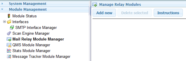 Mail Relay Module Manager - Micro Focus Secure Messaging Gateway Administrator's Guide