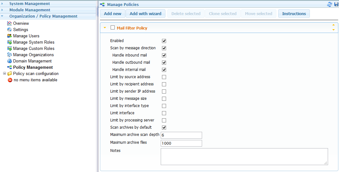 Policy Management - Micro Focus Secure Messaging Gateway Administrator's Guide