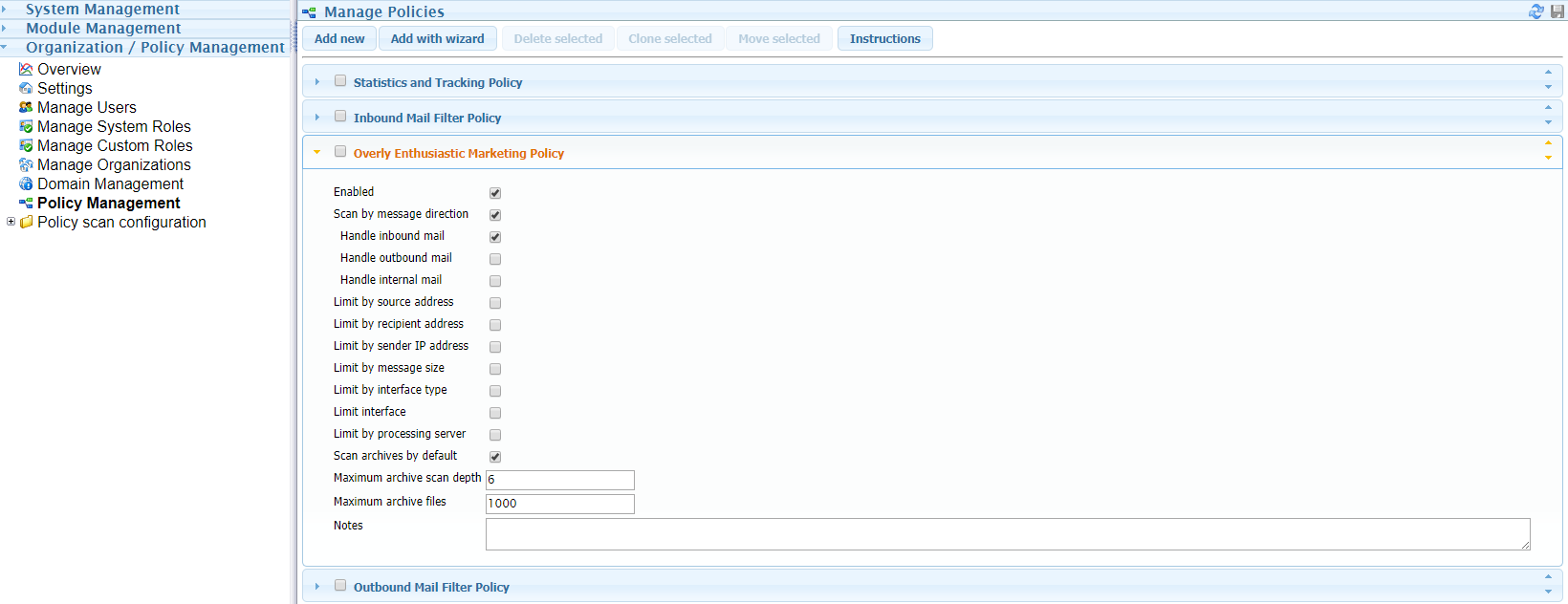 Creating a Block and Quarantine with Exceptions Policy - Micro Focus Secure Messaging Gateway ...