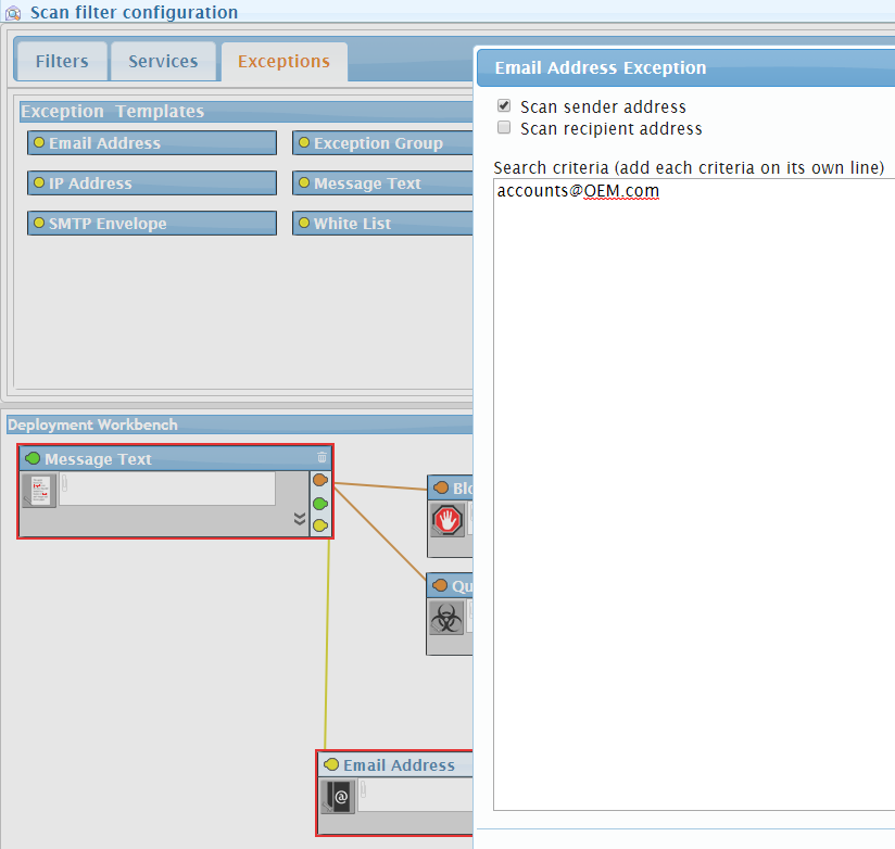 Creating a Block and Quarantine with Exceptions Policy - Micro Focus Secure Messaging Gateway ...
