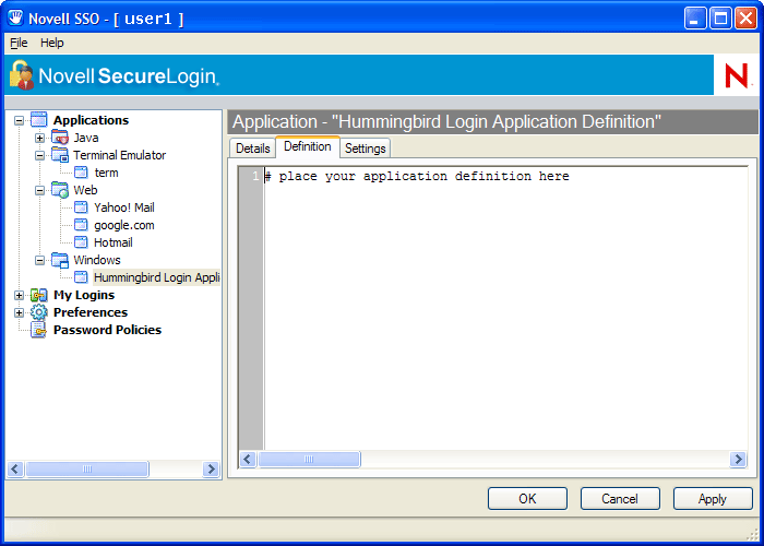 Novell Documentation: Novell SecureLogin 6.0 - Setting Up Hummingbird ...