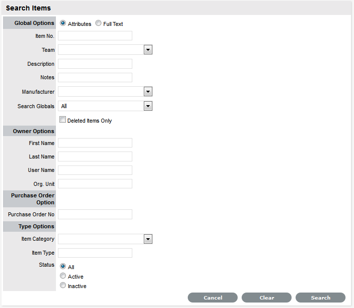 Searching for an Item
