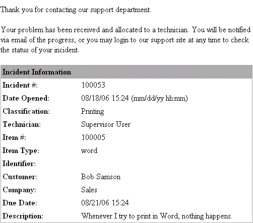 Notification - Incident
