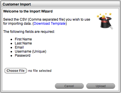 Importing Customers using a CSV File