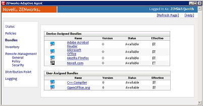 Novell Doc: Novell ZENworks 10 Configuration Management Adaptive Agent ...