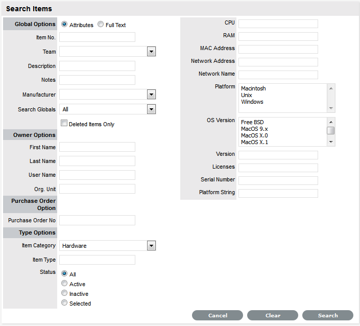 Searching for an Item - Administration Guide