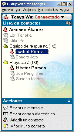 Novell Documentation: GroupWise 6.5 - Envío de mensajes instantáneos