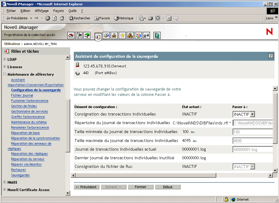 Novell Documentation: eDirectory 8.8 - Utilisation de Novell iManager ...