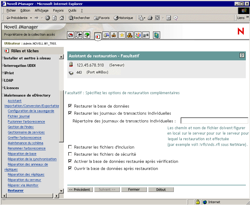 Novell Documentation: eDirectory 8.8 - Utilisation de Novell iManager ...