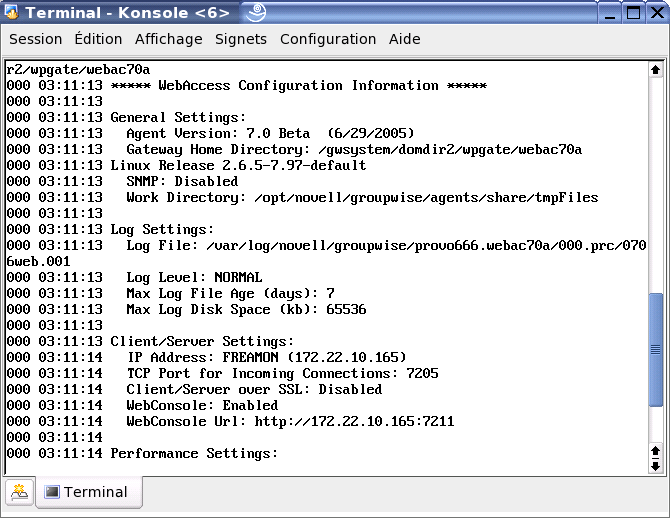 Novell Documentation: GroupWise 7 - Configuration de GroupWise WebAccess