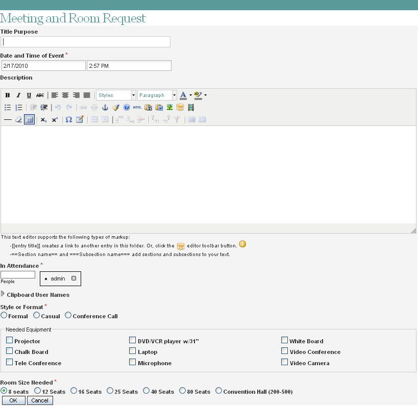 Meeting & Room Request | Novell User communitites